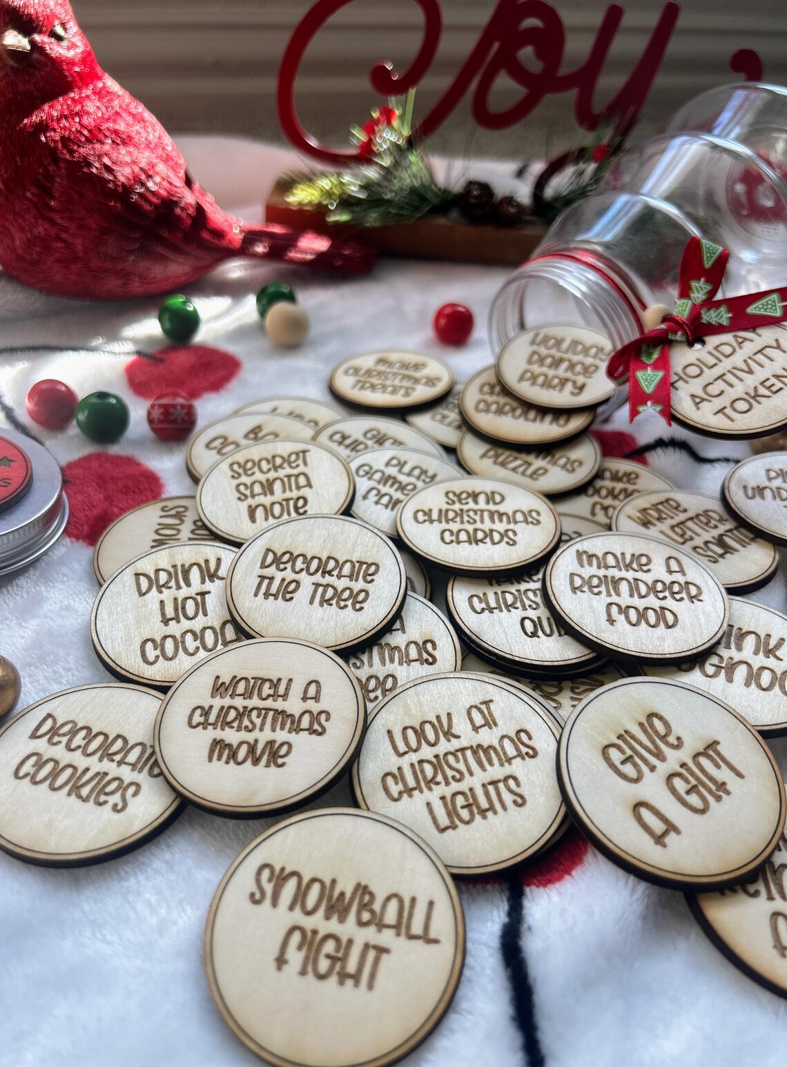 Christmas Activity Tokens for Family/wooden Christmas Kids Bucket List ...