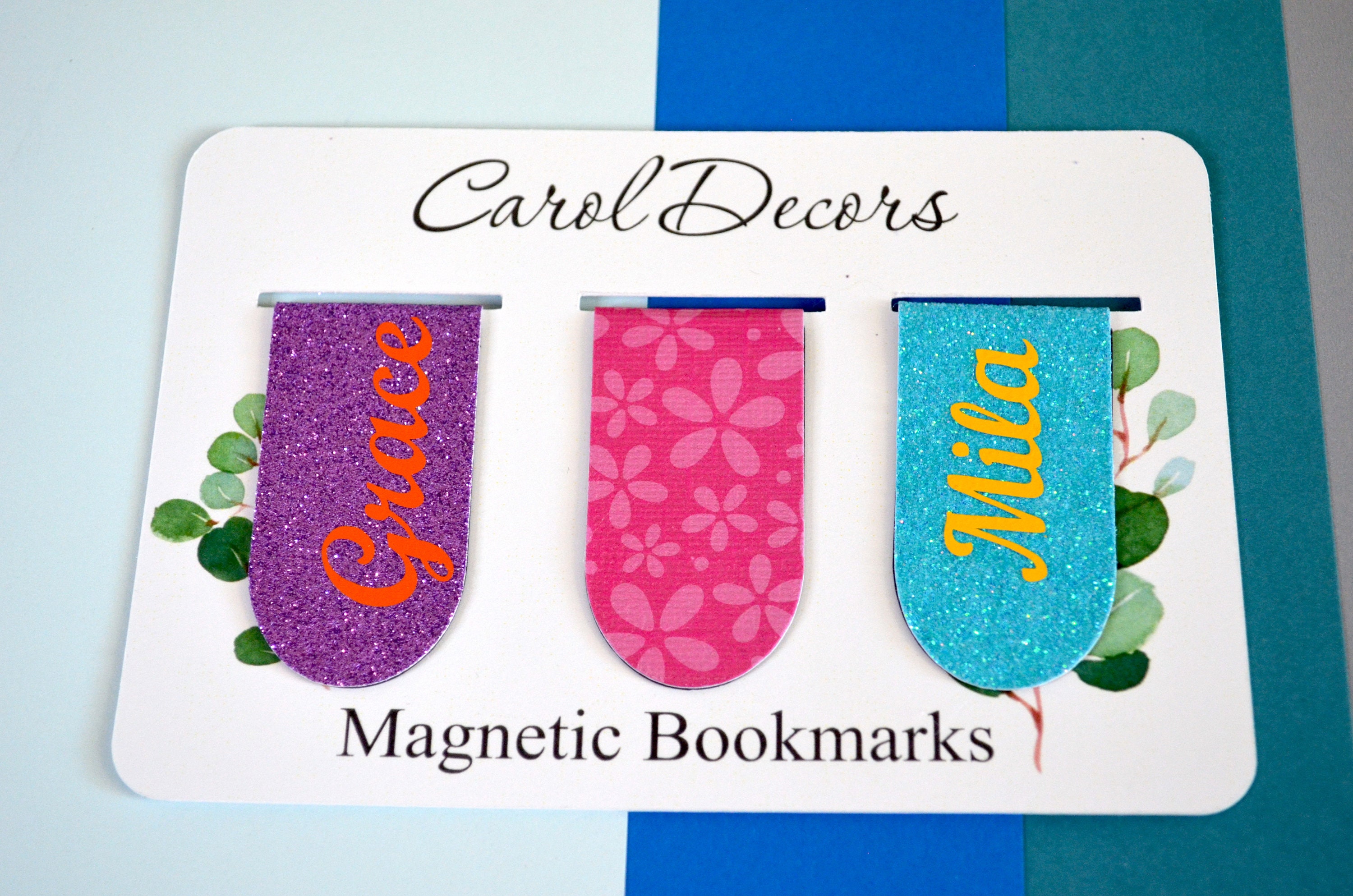 Custom Magnetic Bookmarks Set of 3 Custom Bookmarks Page Markers ...