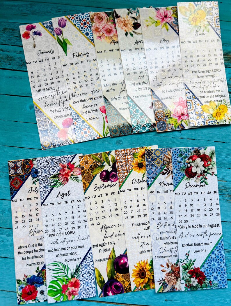 2026 Calendar Bookmark/2026 Calendar Bookmark/new Year 2026 Scripture ...