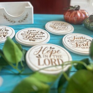 Wood Bible Verse Coasters - Set of 5/bible Verse Coasters/engraved ...