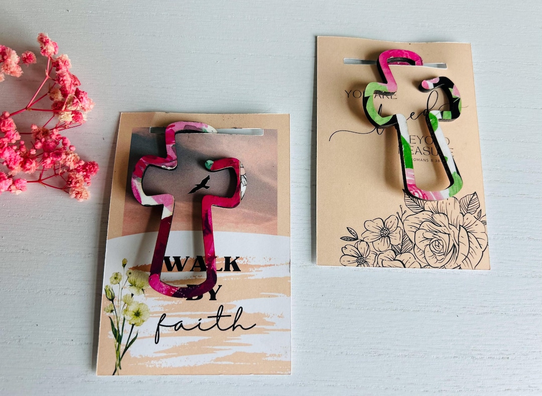 Unique Rounded Cross Shaped Bookmark Gift – Easter Bookmark, Laser Cut ...