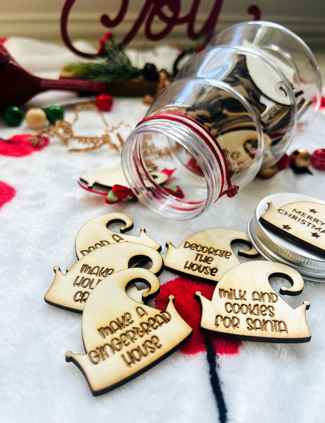 Christmas Activity Tokens for Family/wooden Christmas Kids Bucket List ...