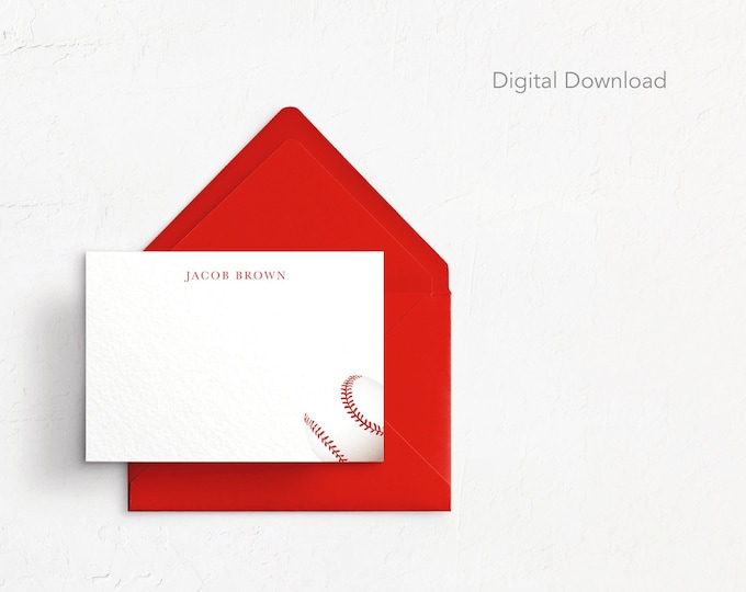 EDITABLE Baseball Note Card, Thank You, Download, Printable, 6x4 ...