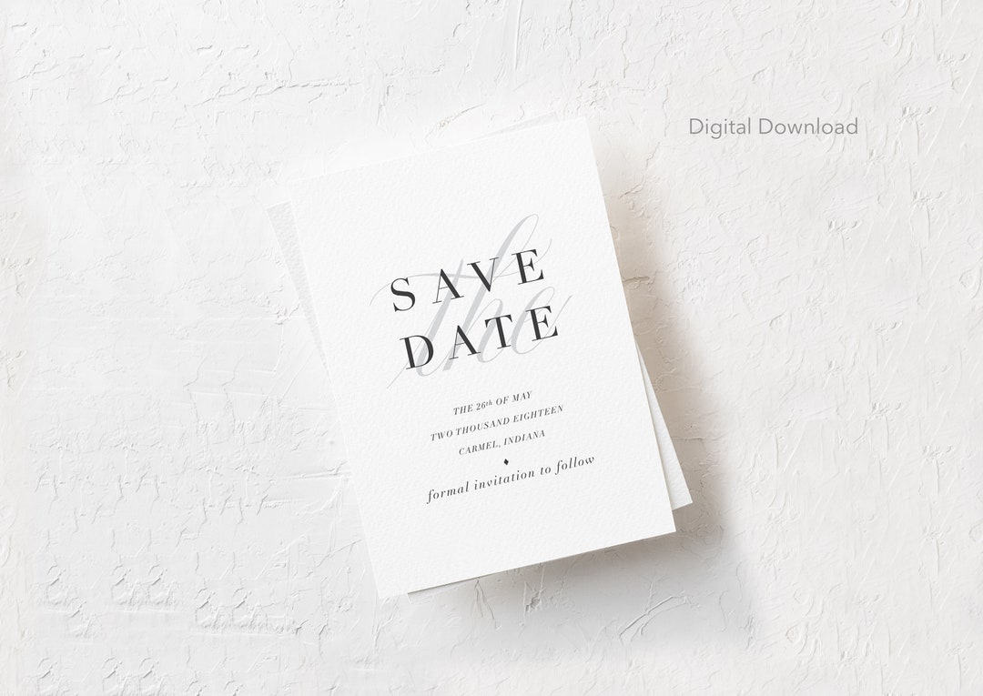 Editable Wedding Save the Date Card Template, Instant Download, Modern ...