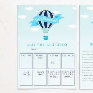 Hot Air Balloon Baby Shower Game Bundle, Digital Download, Set of 4 ...