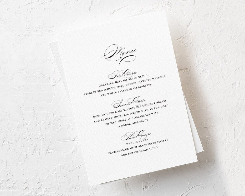 Editable Wedding Reception Menu Template Digital Download - Etsy