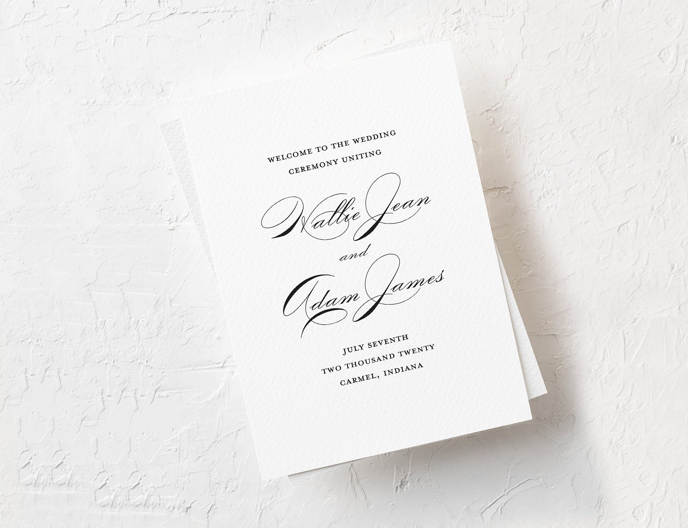 Editable Wedding Program Template, Digital Download, Printable, Classic ...