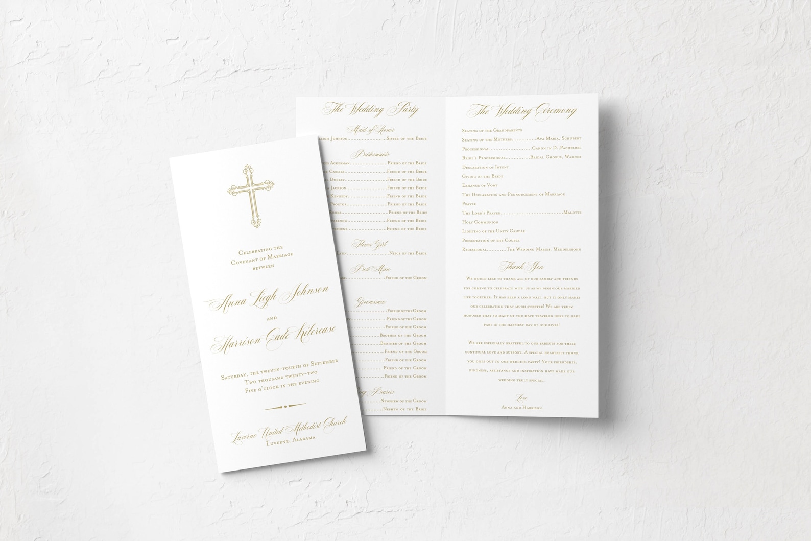 Editable Classic Wedding Program Template, Folded 4.25x11, Instant ...