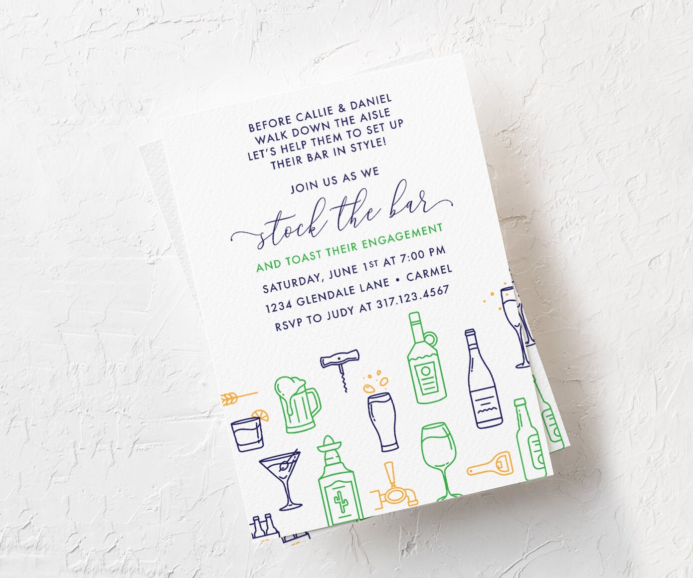 Editable Stock the Bar Party Invitation Template, Digital Download ...
