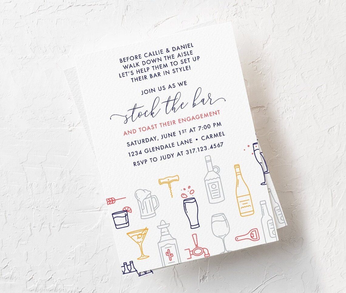 Editable Stock the Bar Party Invitation Template, Digital Download ...