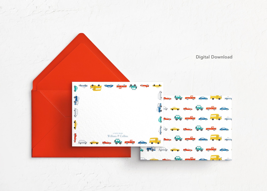 EDITABLE Car Note Card, Digital Download, Printable, Personalized ...