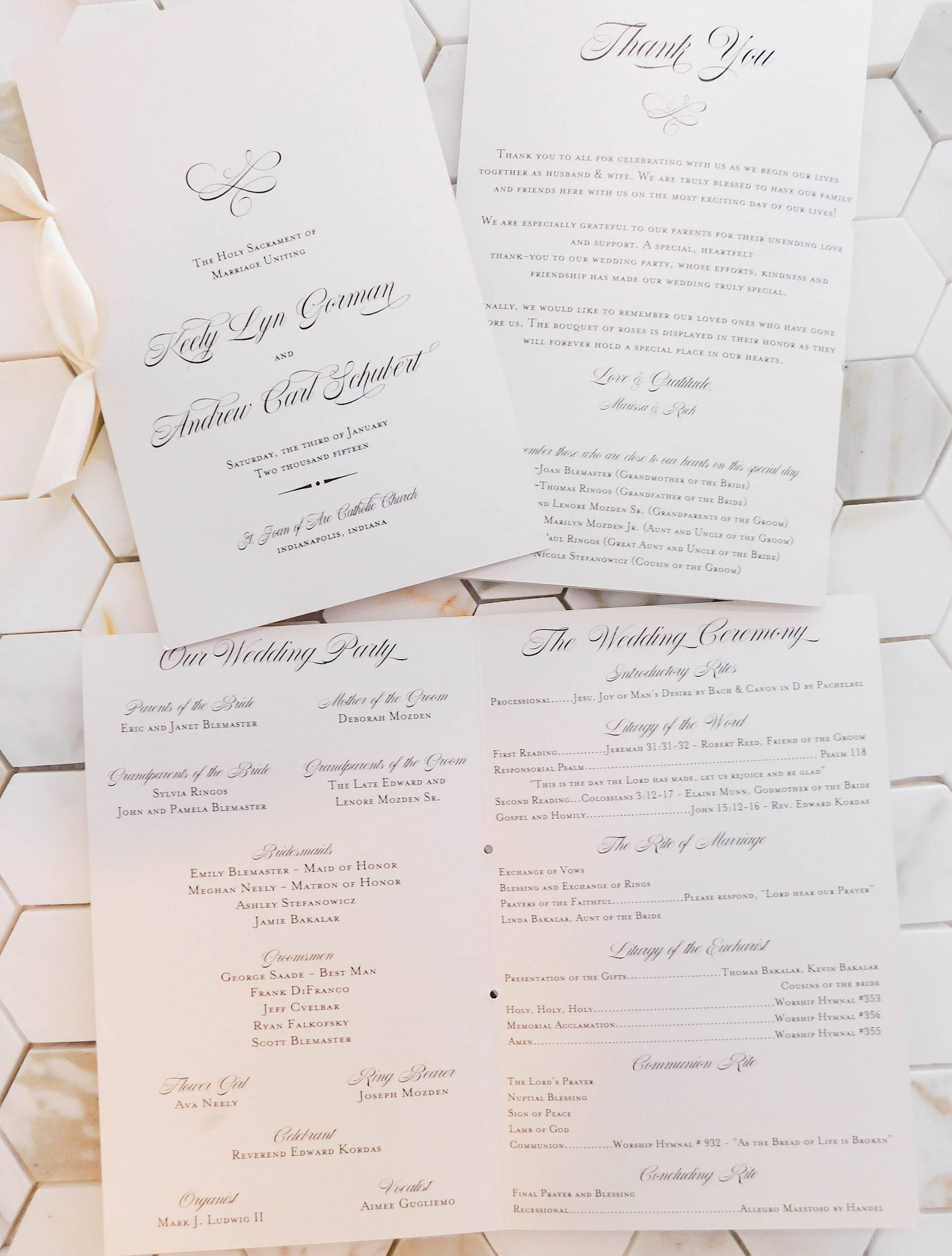 Classic Wedding Program With Ribbon Folded 8.5 X 11 DIGITAL - Etsy