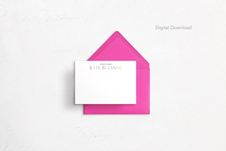 EDITABLE, Colorful Thank You Note Card, Digital Download, Printable ...
