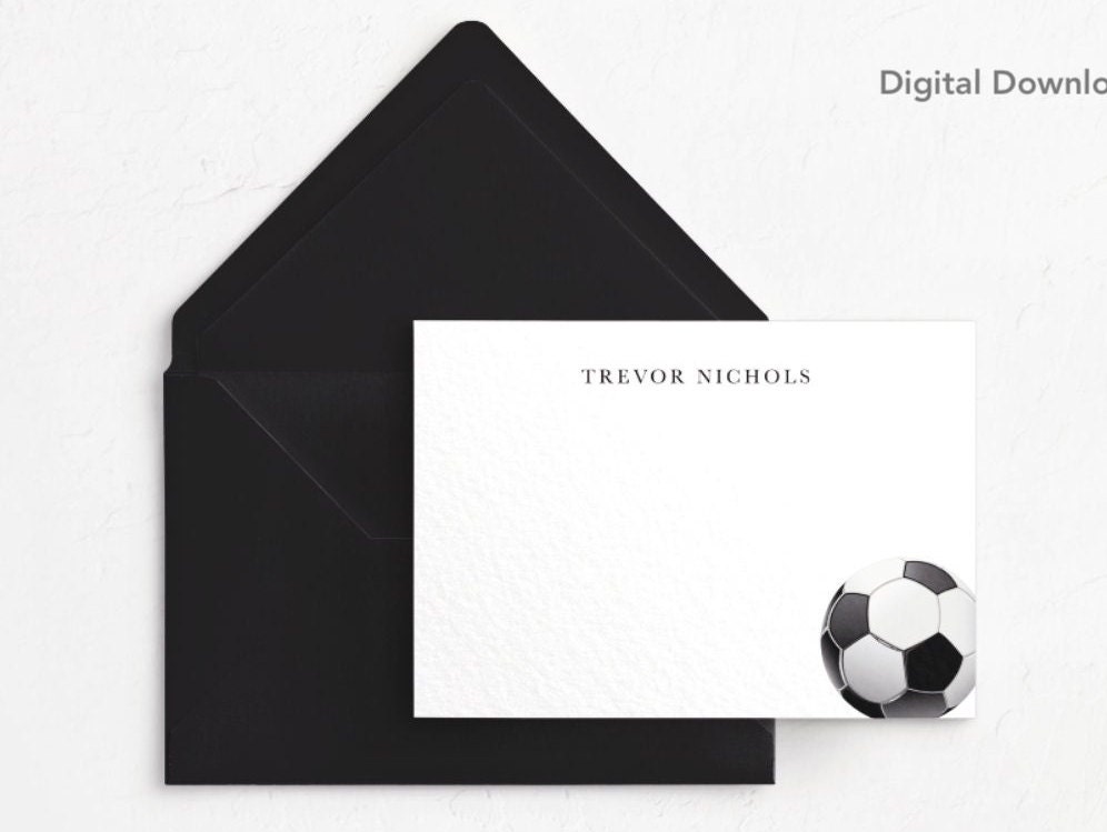 EDITABLE Soccer Note Card, Digital Download, Printable, 4x6 ...