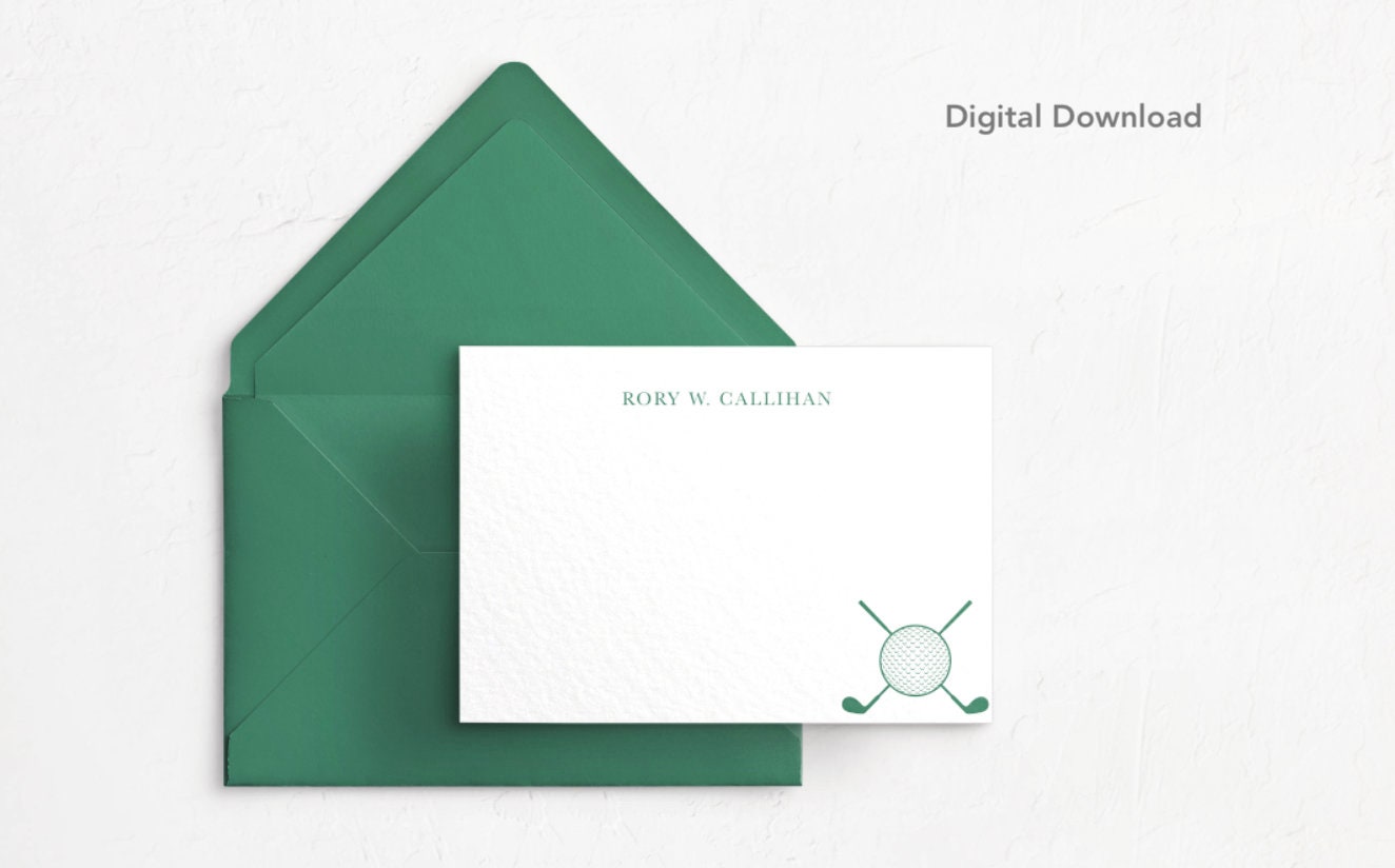EDITABLE Golf Note Card, Digital Download, Printable, 4x6, Personalized ...