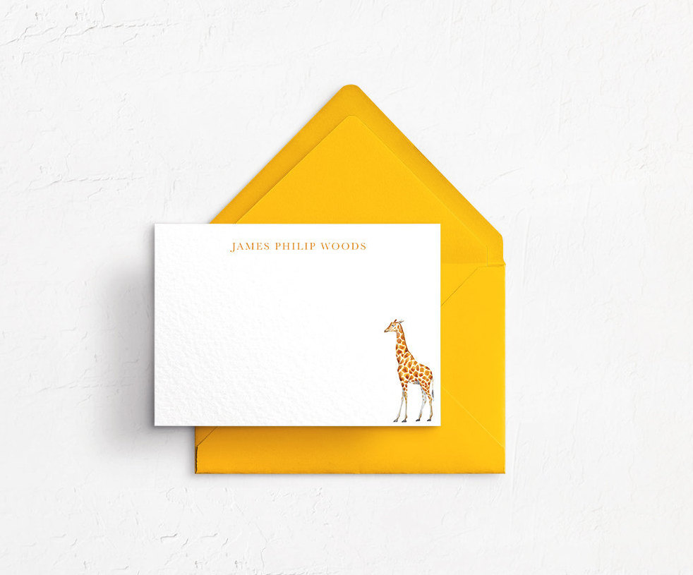 EDITABLE, Giraffe Note Card, Thank You Note, Digital Download ...