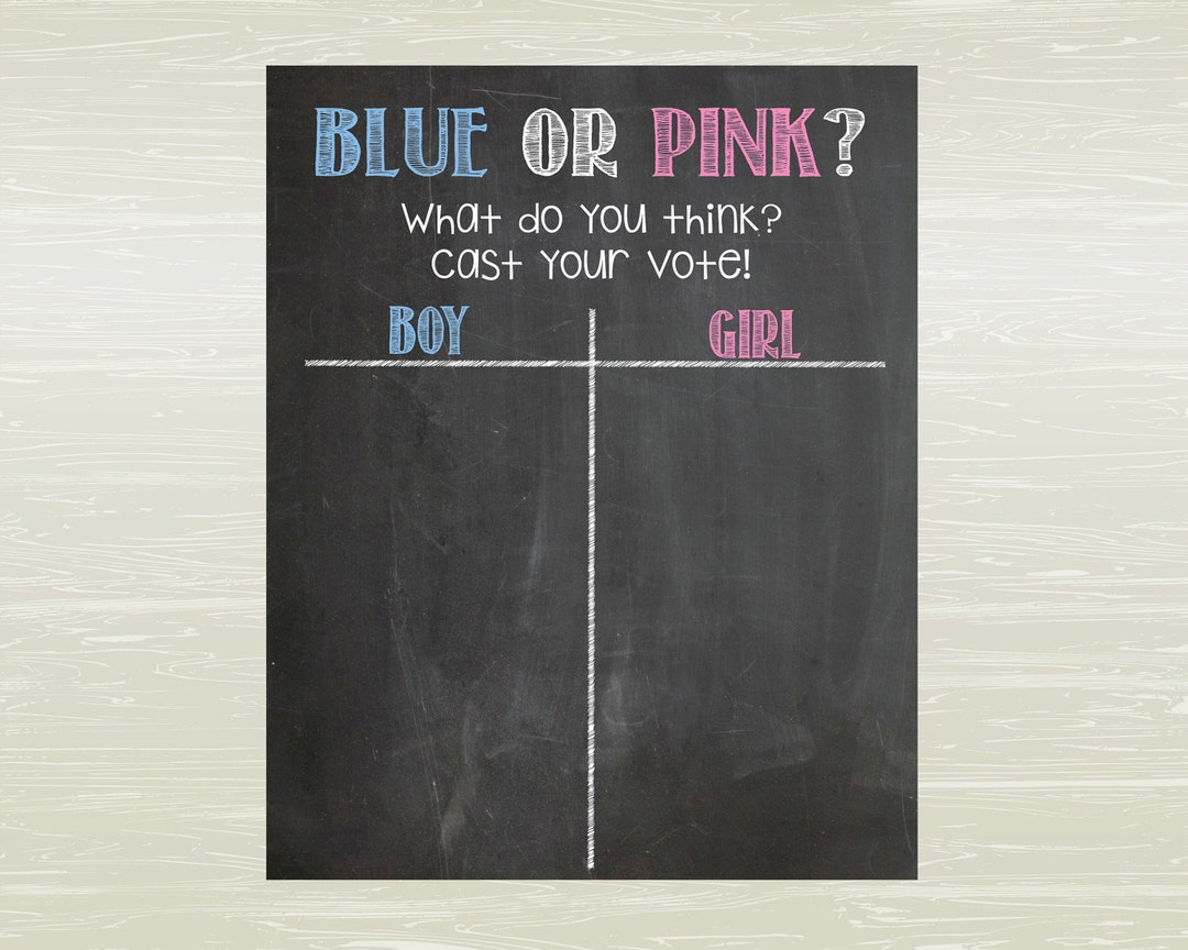 INSTANT DOWNLOAD- Chalkboard Style Gender Reveal Poster; Cast Your Vote ...