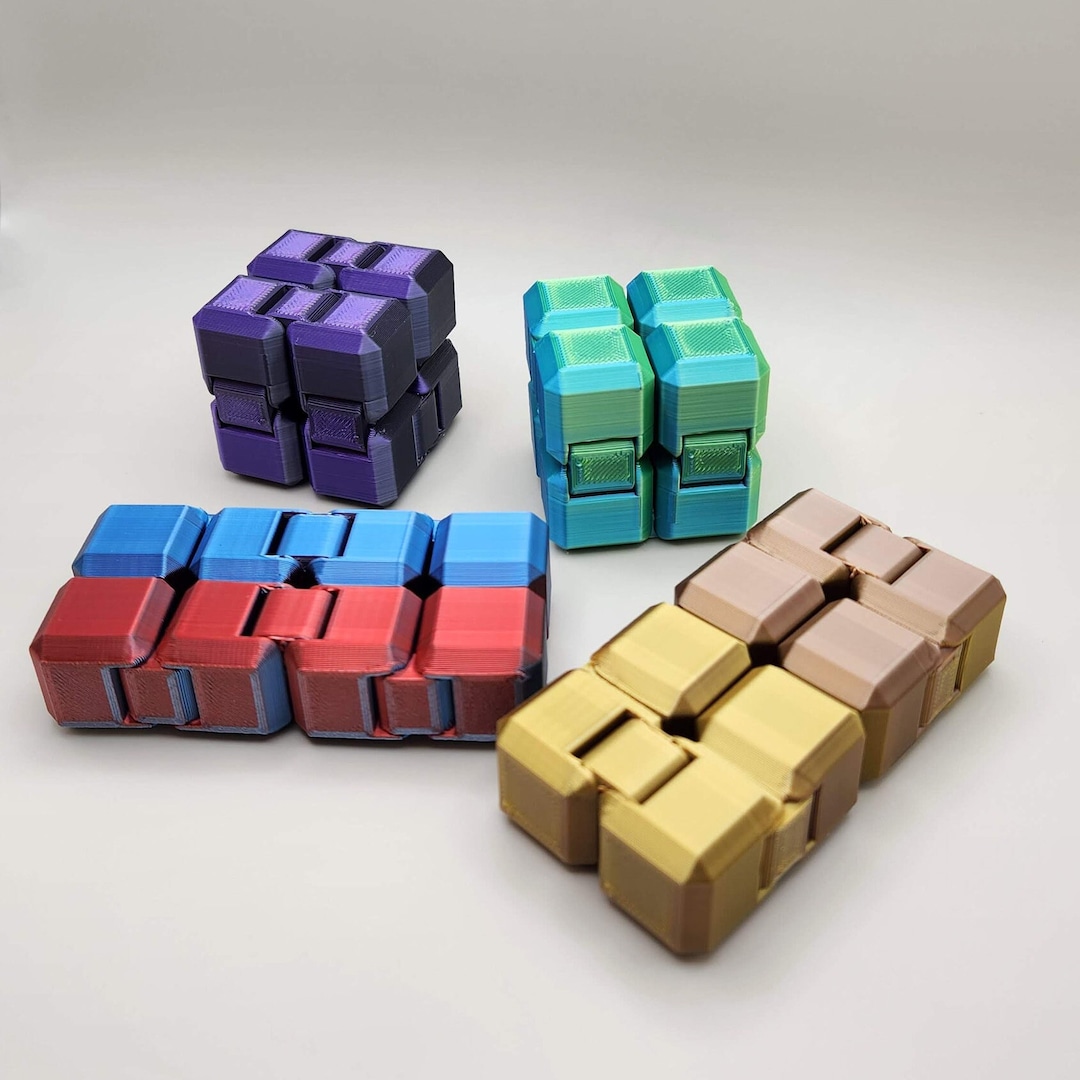 Two-tone Weighted Infinity Cube Fidget Toy - Two Weight Options - Etsy