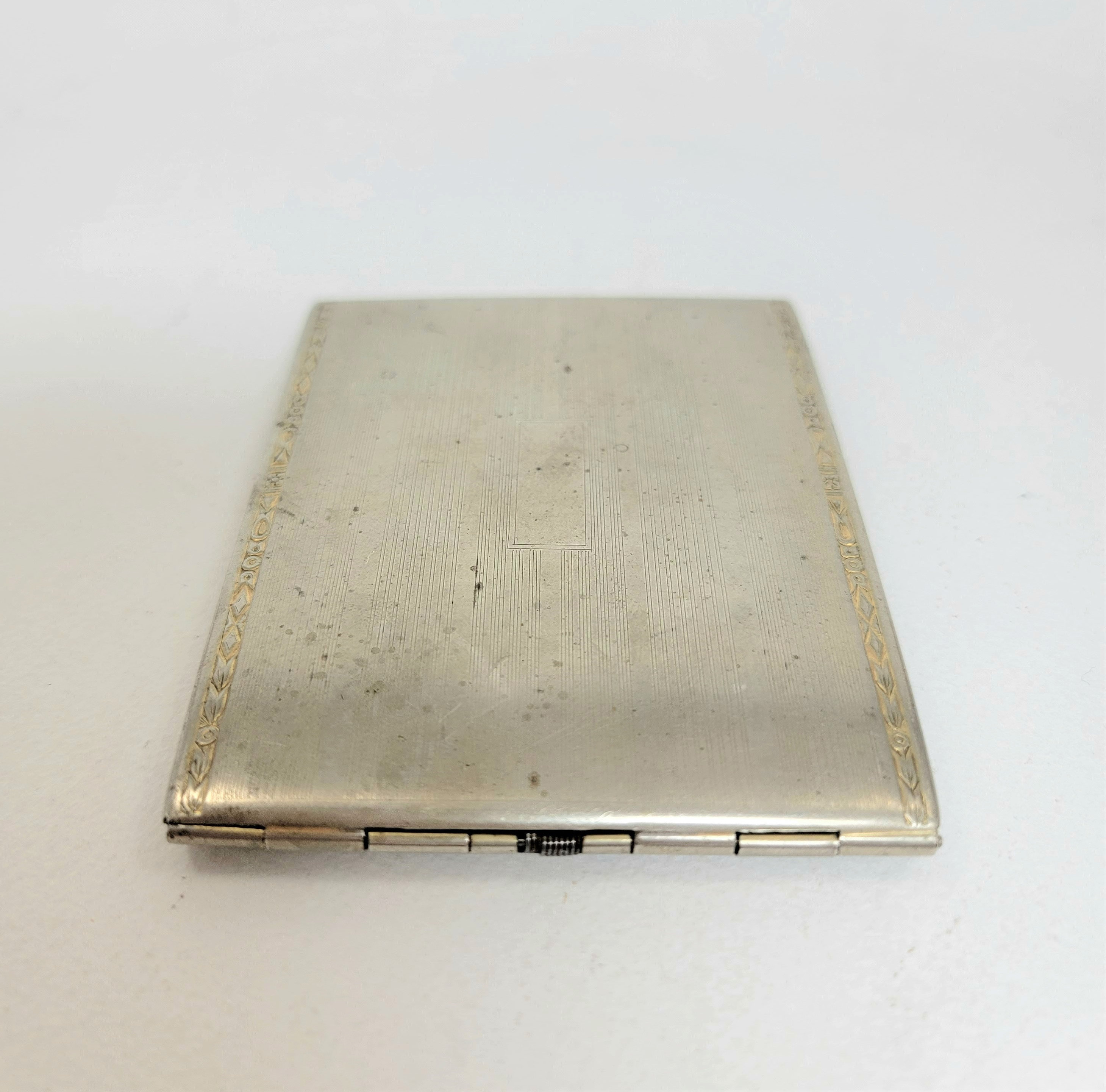 Antique EAM Striped Metal Cigarette Case Silver Tone Push - Etsy