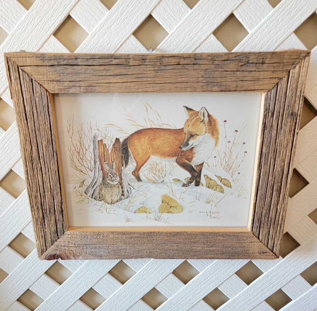 Vintage 1985, Dale C Thompson Art Print, Fox and Rabbit Artwork, Snowy ...