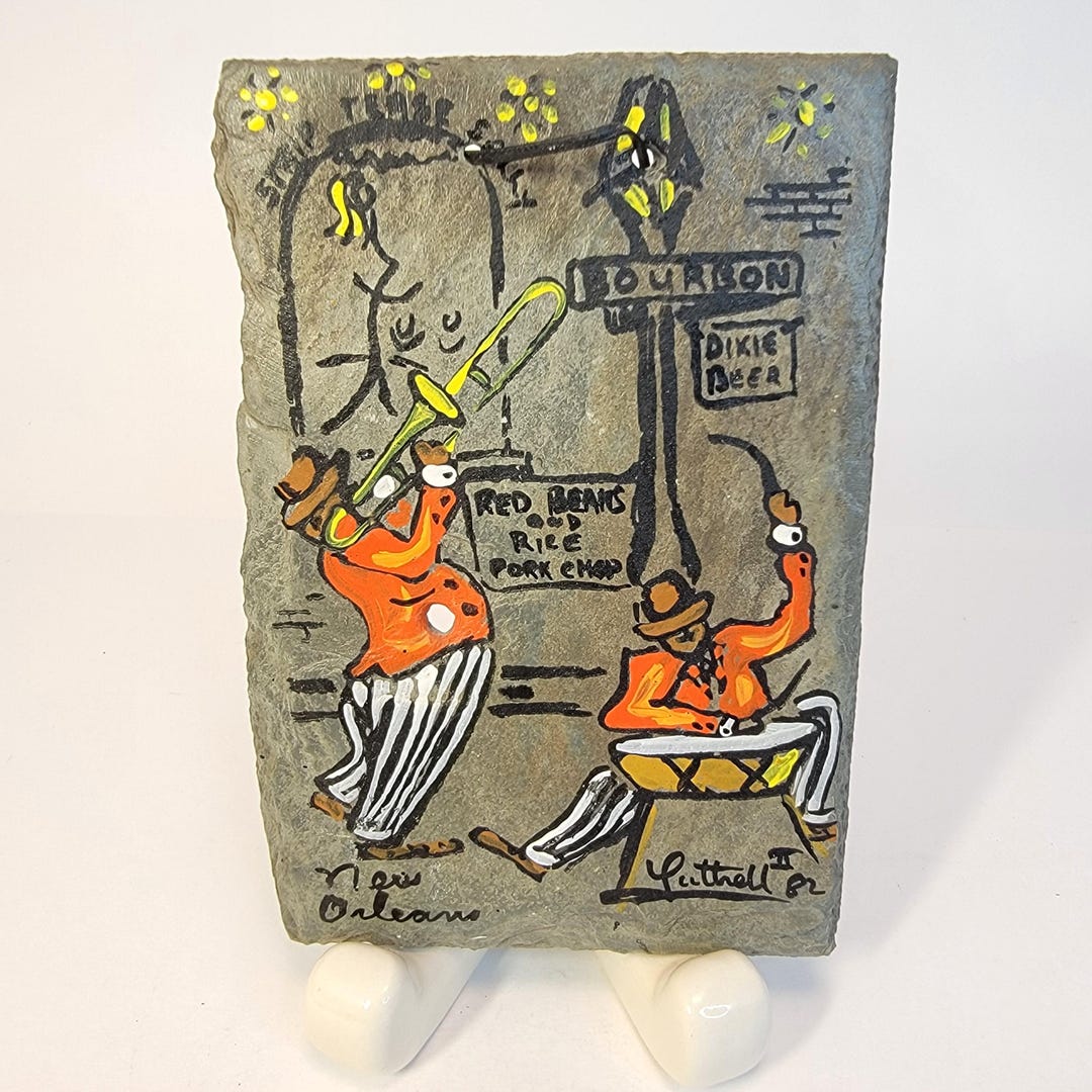 Historic 200-year-old Slate, Hand Painted Original Art-signed by George ...