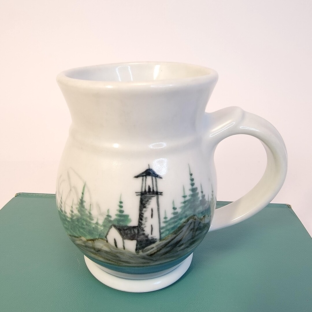 Georgetown Pottery, Handmade Curvy Coffee Mug, Glazed Decorated ...