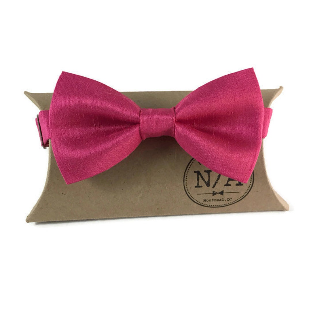 Fuchsia Bow Tie, Pink Bow Tie, Wedding Bow Tie, Pretied, Adjustable - Etsy
