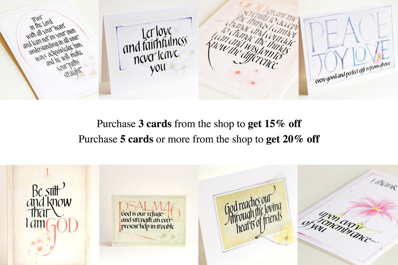 Christian Friendship Card, Christian Sympathy Card, Calligraphy ...