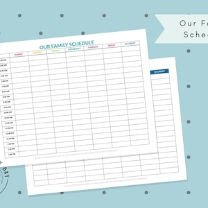 PDF: Our Family Schedule Chart - Etsy