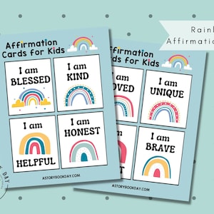 Rainbow Affirmation Cards for Kids - Etsy