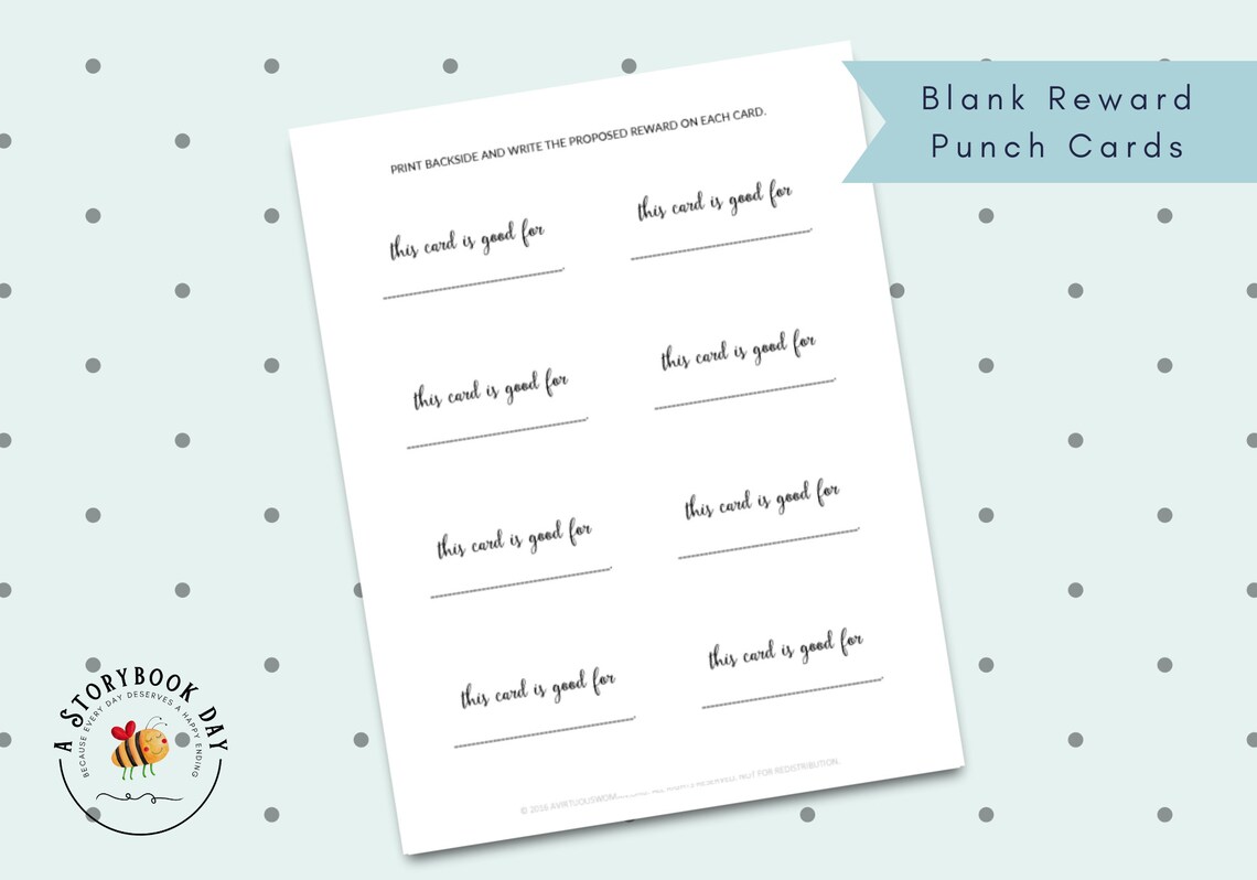 PDF: Blank Reward Punch Card - Etsy