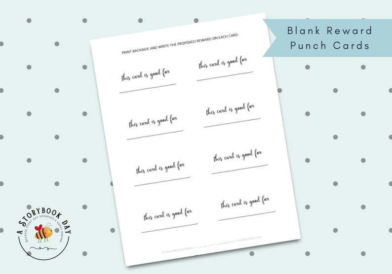 PDF: Blank Reward Punch Card - Etsy