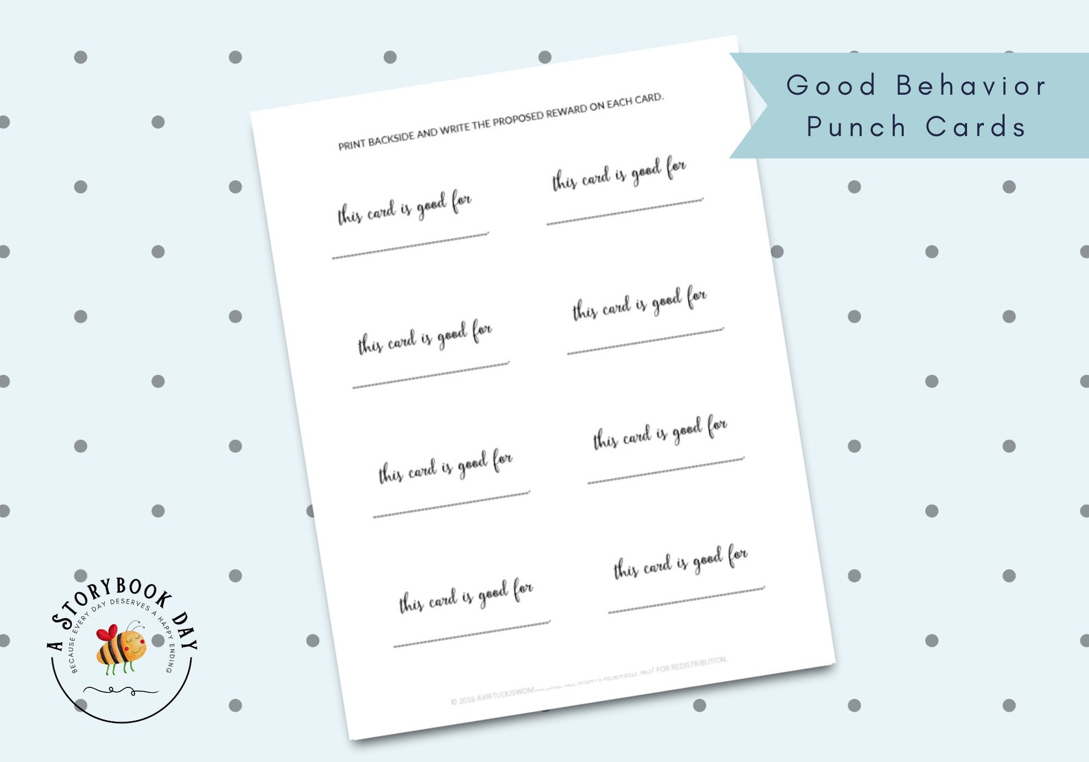 PDF: Good Behavior Punch Card | Reward Card for Kids - Etsy