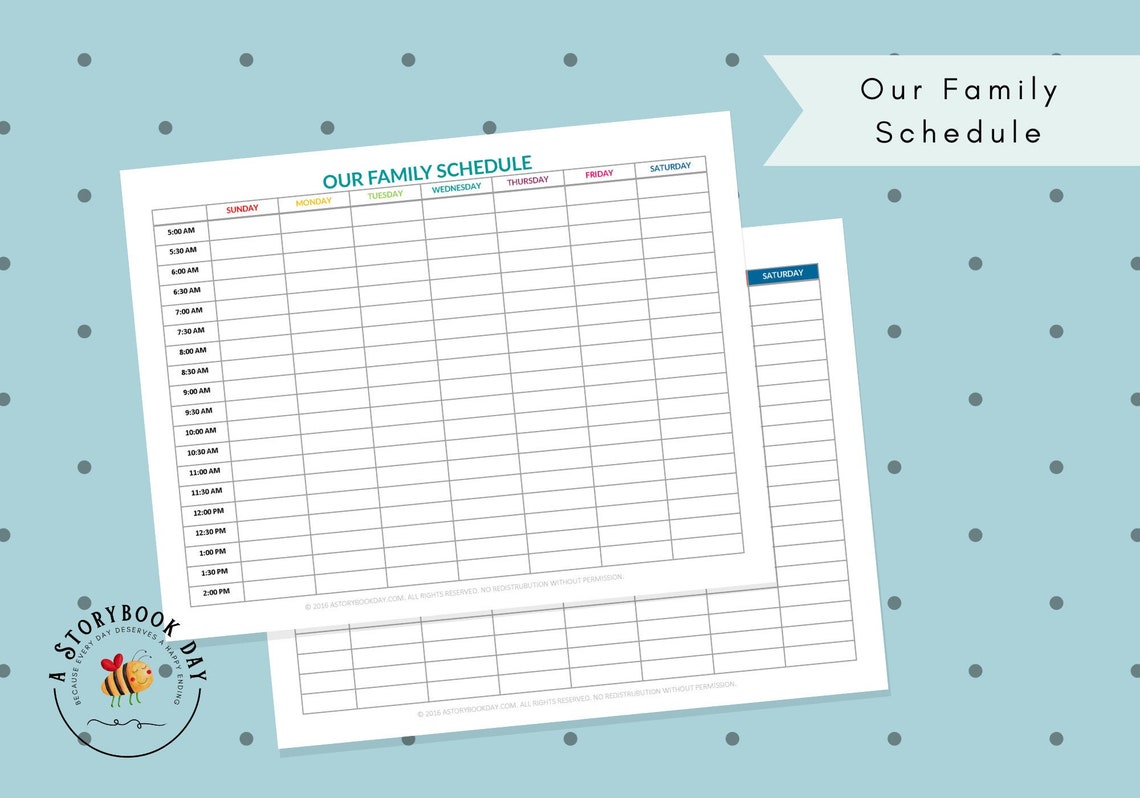 PDF: Our Family Schedule Chart - Etsy
