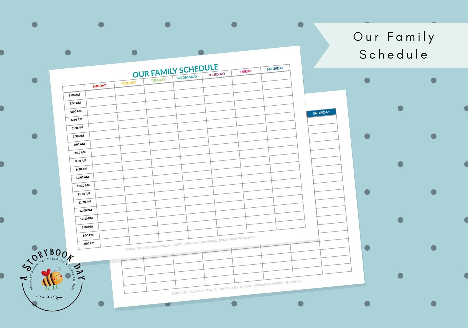 PDF: Our Family Schedule Chart - Etsy Australia