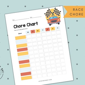 PDF: Race Car | Chore Chart for Boys | Printable - Etsy