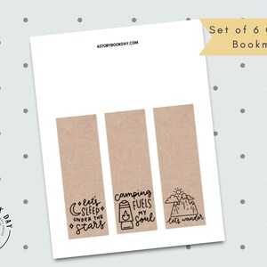 PDF: 6 Printable Camping Bookmarks | Camping Themed Bookmarks ...