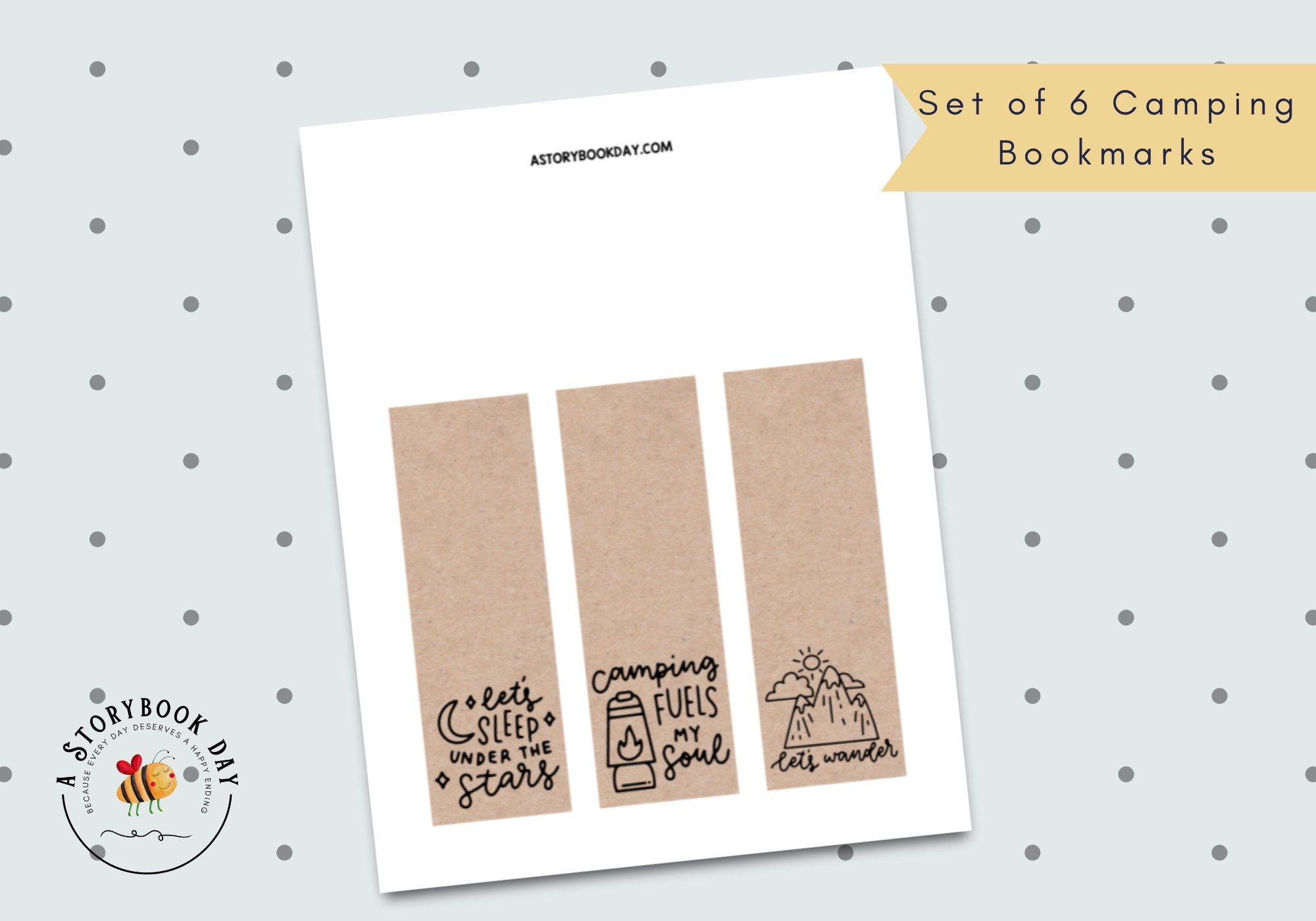 PDF: 6 Printable Camping Bookmarks | Camping Themed Bookmarks ...