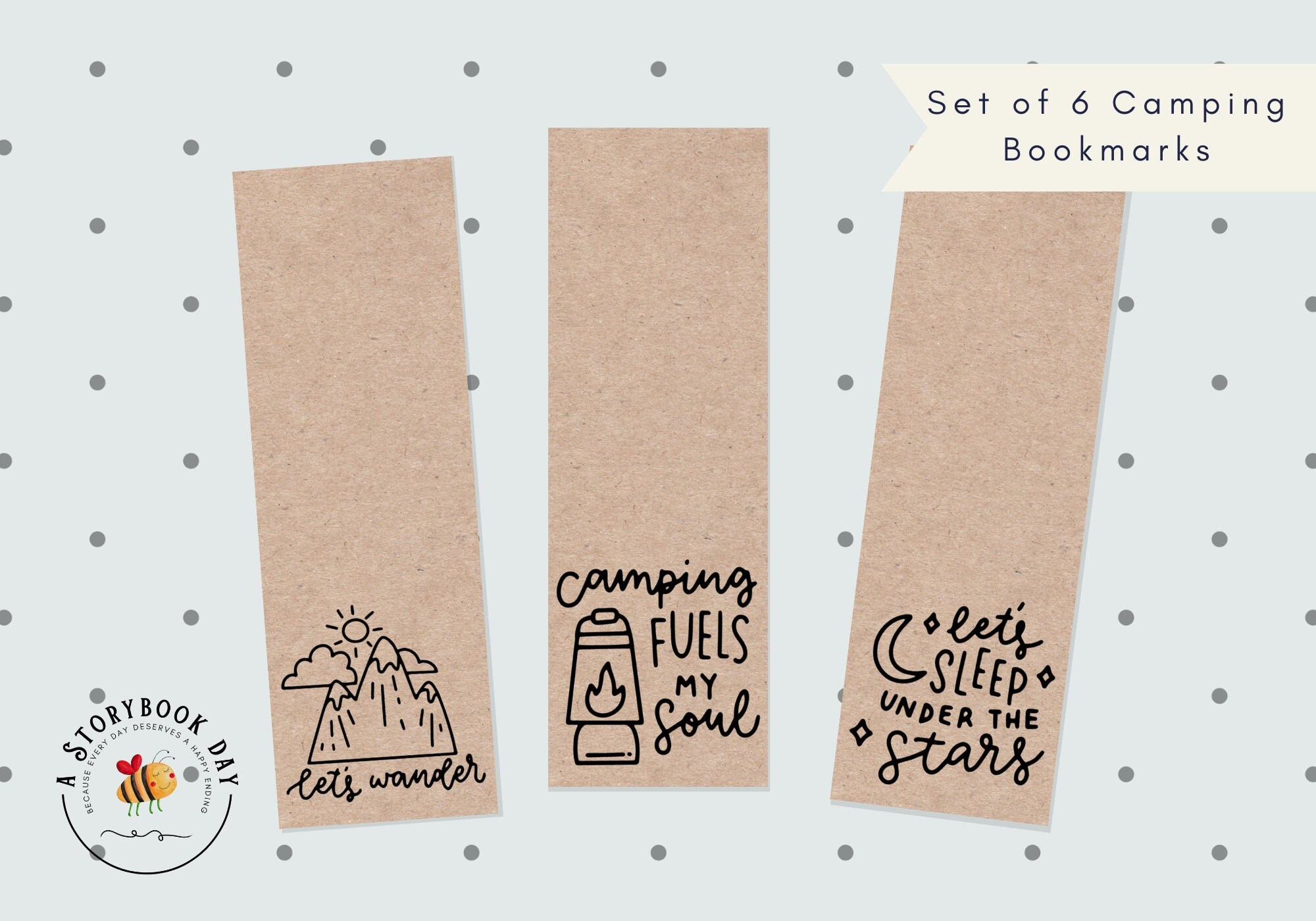 PDF: 6 Printable Camping Bookmarks | Camping Themed Bookmarks ...