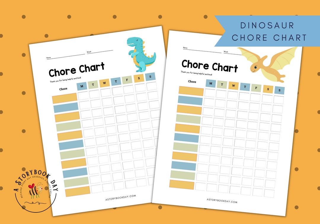 PDF: Dinosaurs | Chore Chart for Boys | Printable | Reward Chart - Etsy