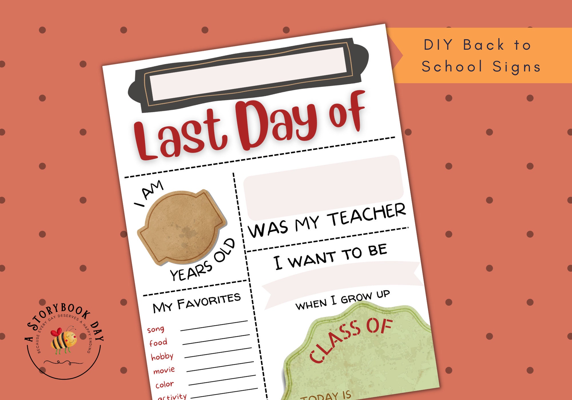 DIY Last Day of School Signs Photo Props Back to School - Etsy