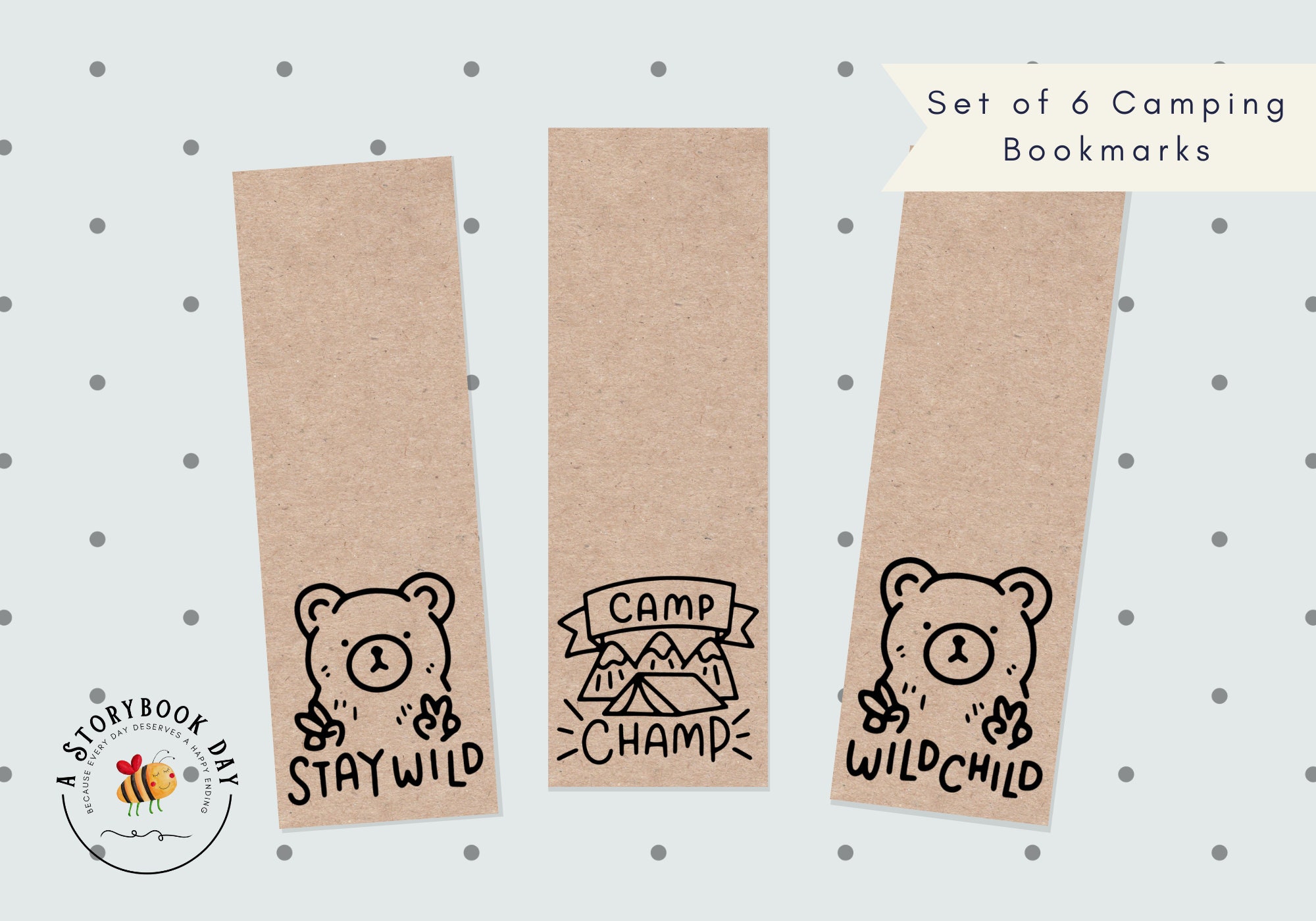 PDF: 6 Printable Camping Bookmarks | Camping Themed Bookmarks ...