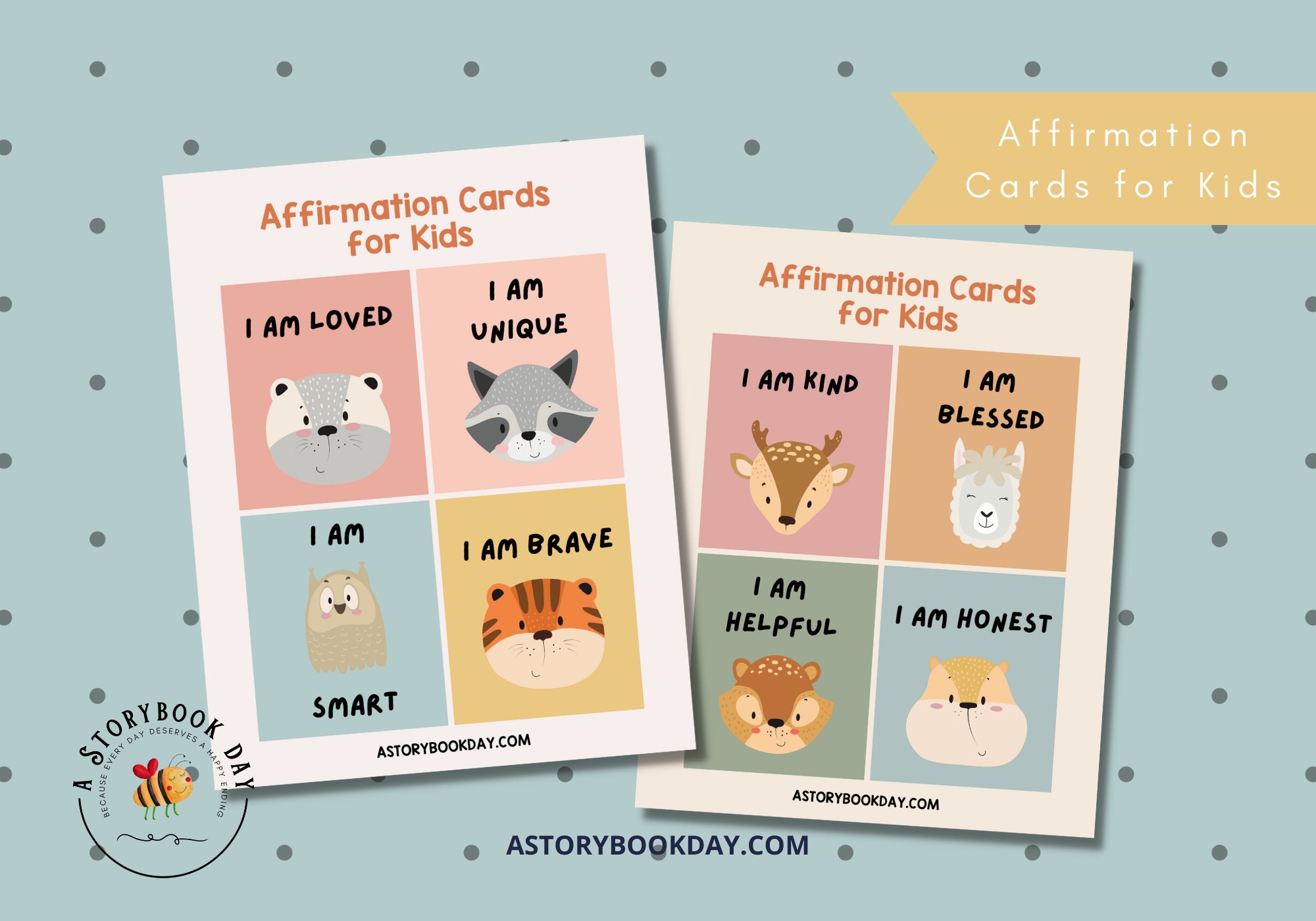 Organic Animals Affirmation Cards for Kids - Etsy