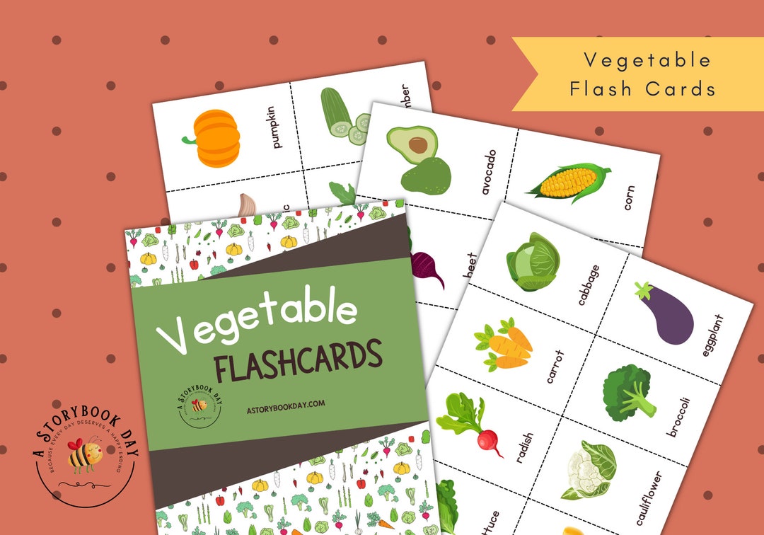 24 Vegetable Flashcards | Homeschool | Preschoolers | Kindergarten - Etsy