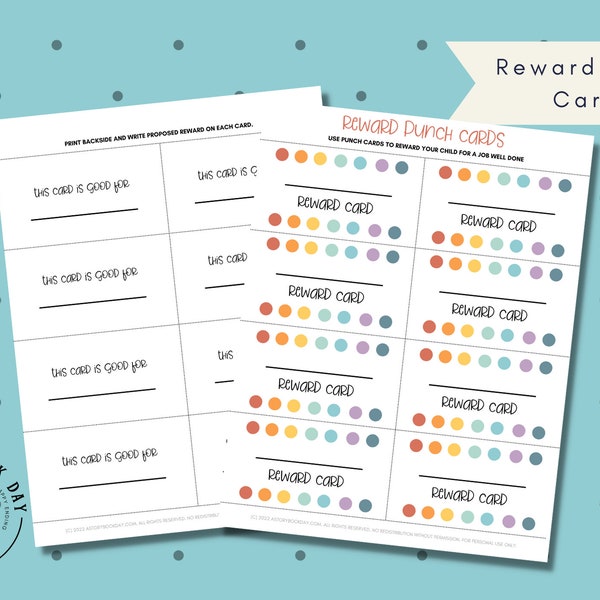 Blank Reward Cards - Etsy