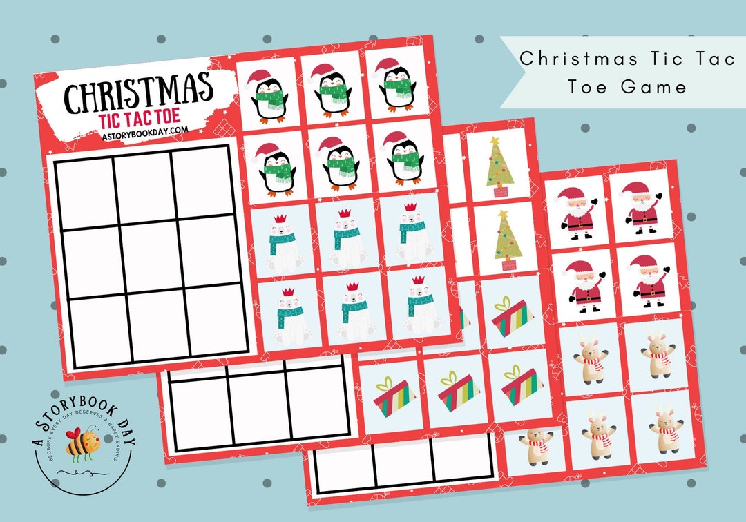 PDF: Christmas Tic Tac Toe Game | PDF | Printable Tic Tac Toe Game - Etsy