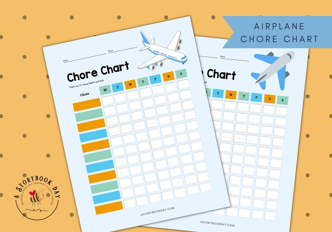 PDF: Airplanes | Chore Chart for Boys | Printable | Reward Chart - Etsy