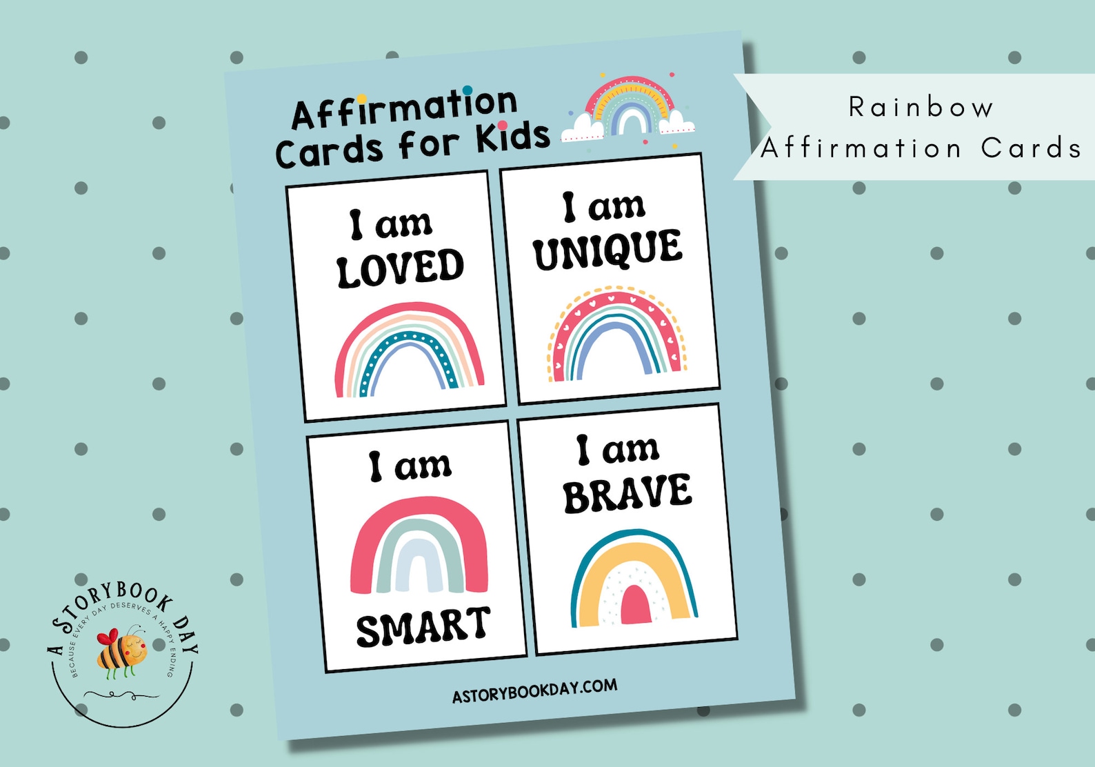 Rainbow Affirmation Cards for Kids - Etsy