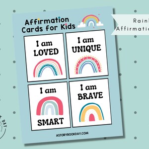 Rainbow Affirmation Cards for Kids - Etsy