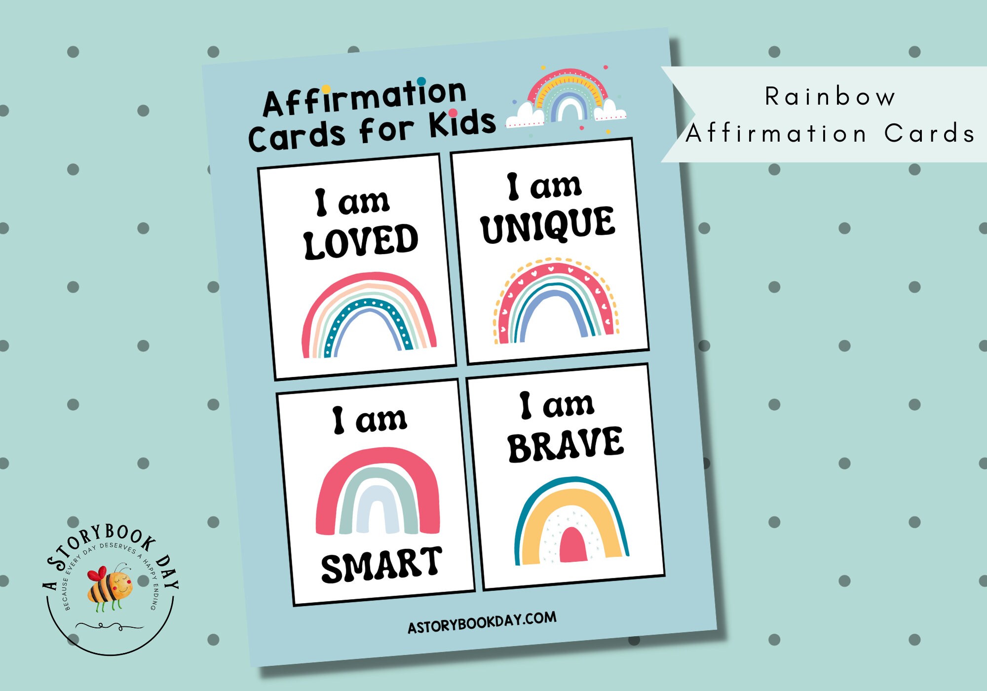 Rainbow Affirmation Cards for Kids - Etsy